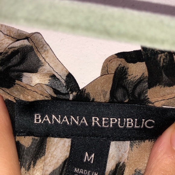 Banana Republic | Tops | Banana Republic Leopard Print Chiffon Blouse ...